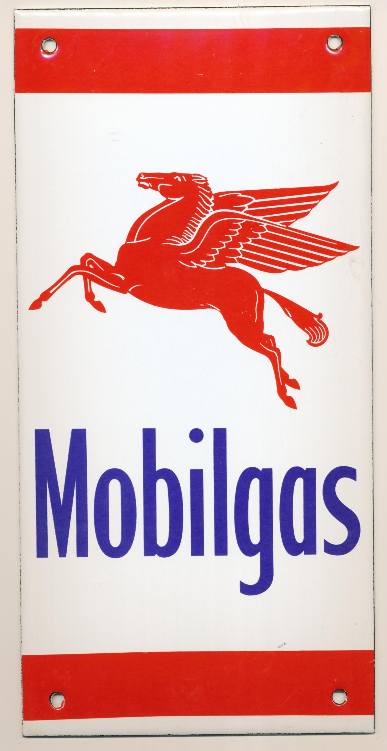 Retro Emaille-Schild "Mobilgas" Tankstelle Exxon Pegasus Werkstatt ...